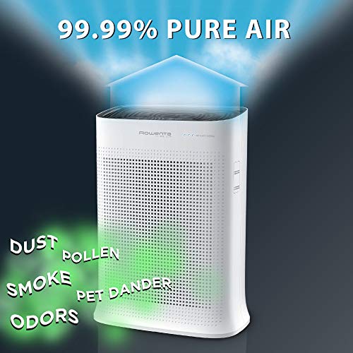 Rowenta 7211003489 PU3040U0 Air Purifier with True Hepa, Active Carbon, and Formaldehyde Filters, 243 Sq Ft, White