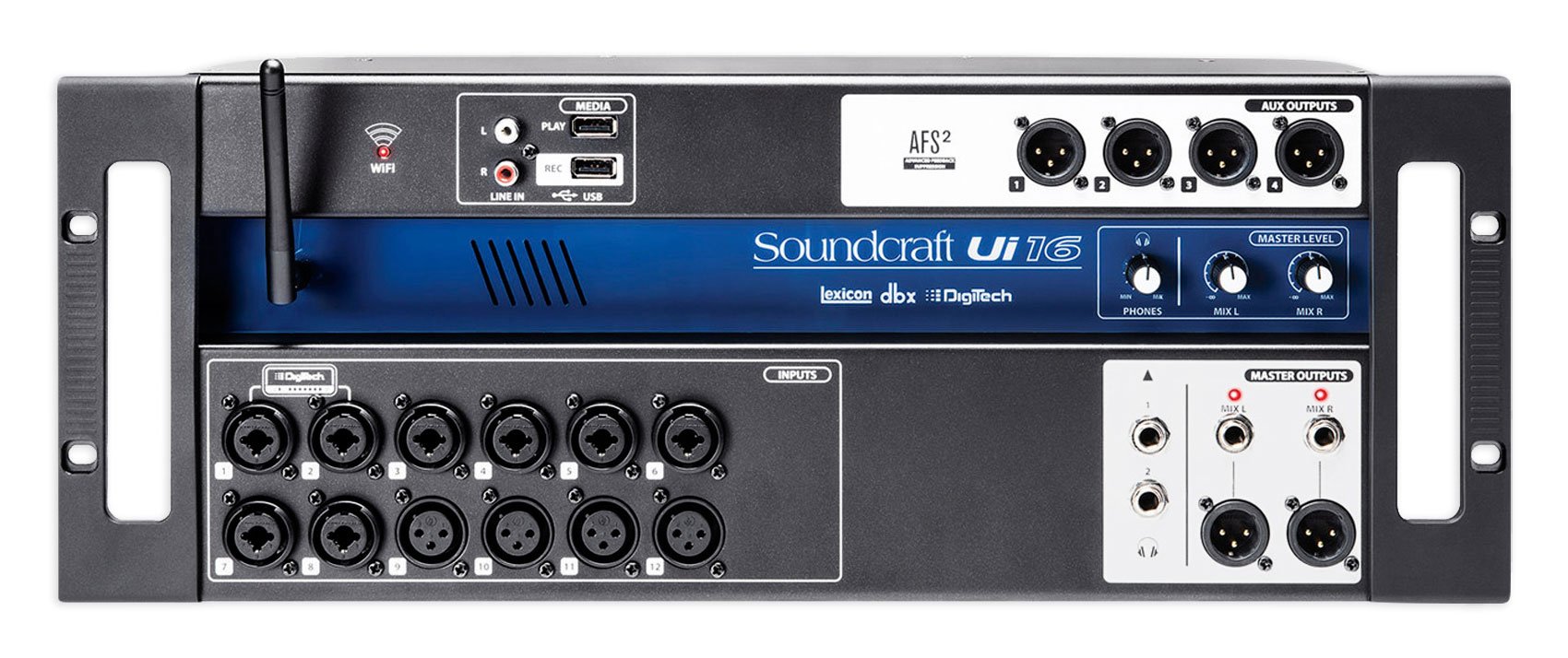 Soundcraft Ui16 16 Input Digital Mixer+Wifi+App Control+Recording+Rack Case Bag