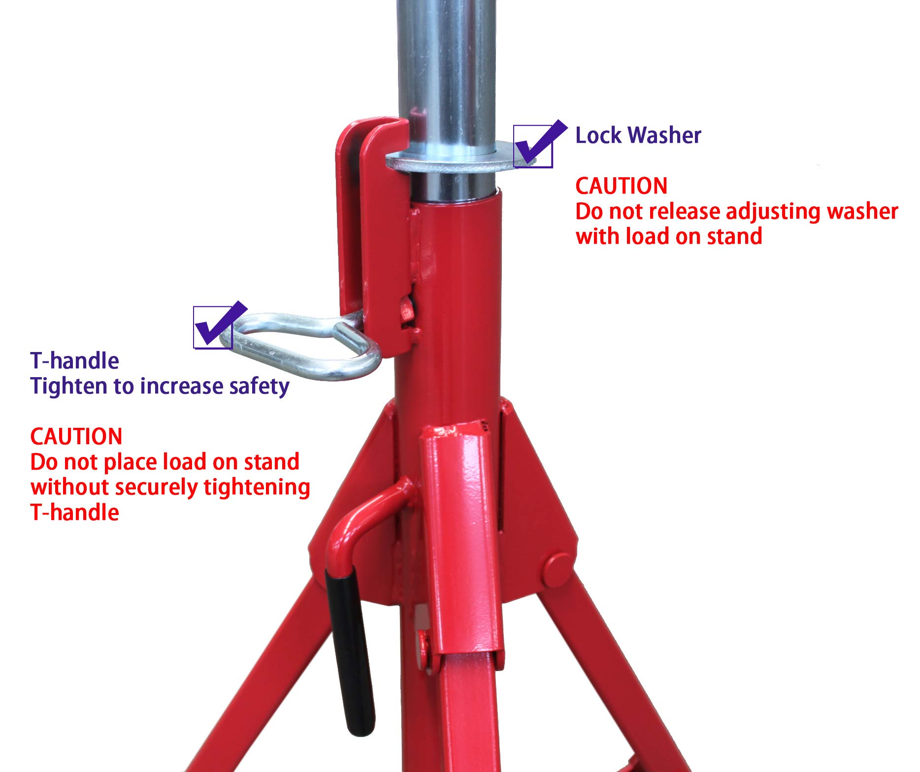 Yararday Pipe Stand V Head Adjustable Height Folding Portable (Blue)
