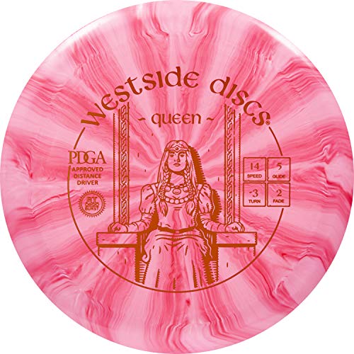 Westside Discs Origio Burst Queen Disc Golf Driver, Men and Women, Maximum Distance Frisbee Golf Disc, Great for Beginners and Easy to Throw, 176g, Stamp Color and Burst Pattern Will Vary, Red