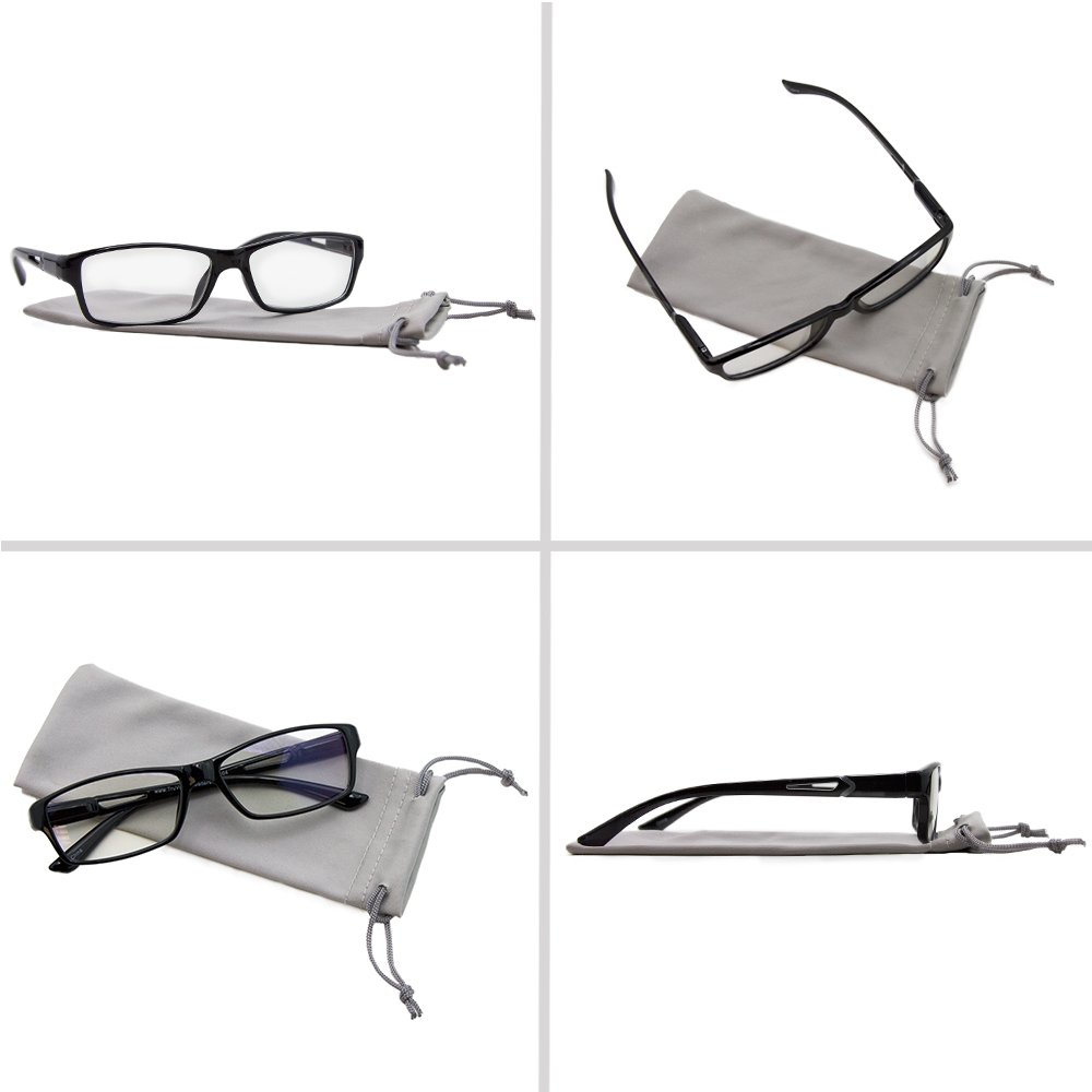 TruVision Readers Blue Light Blocking Reading Glasses 9604HP - 2 PK - Black - 1.75