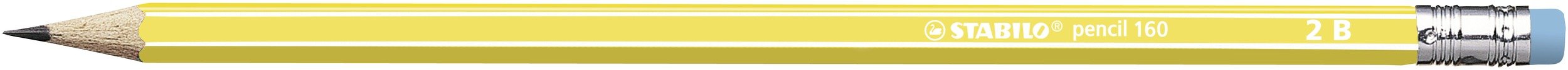 STABILO 160 2B Graphite Pencil with Eraser Tip - Petrol (Pack of 12)