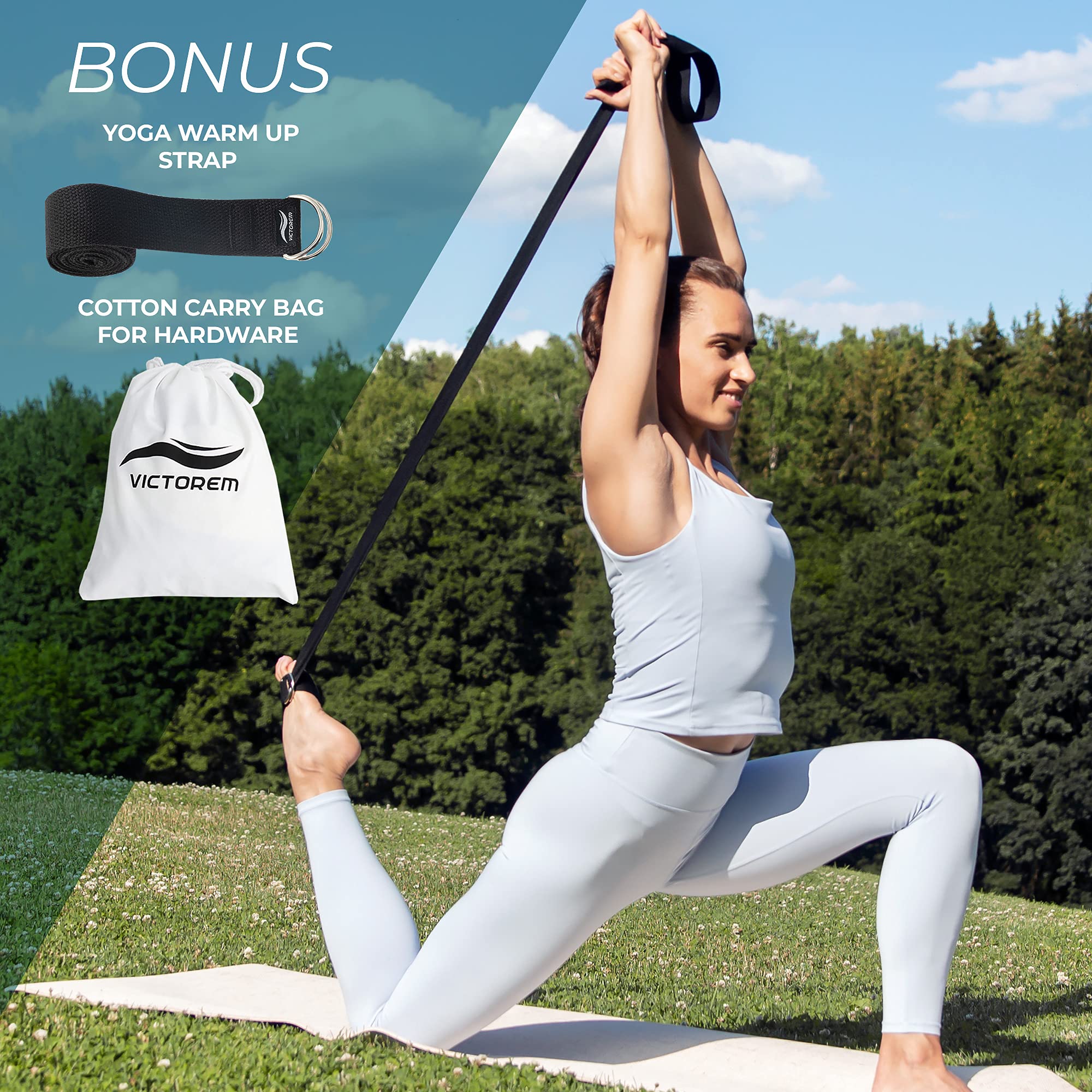 Victorem Aerial Silks - 11 Yards, Premium Nylon, Low-Stretch, Yoga Hammock, All Hardware Included, Dark Turquoise, Classic Style