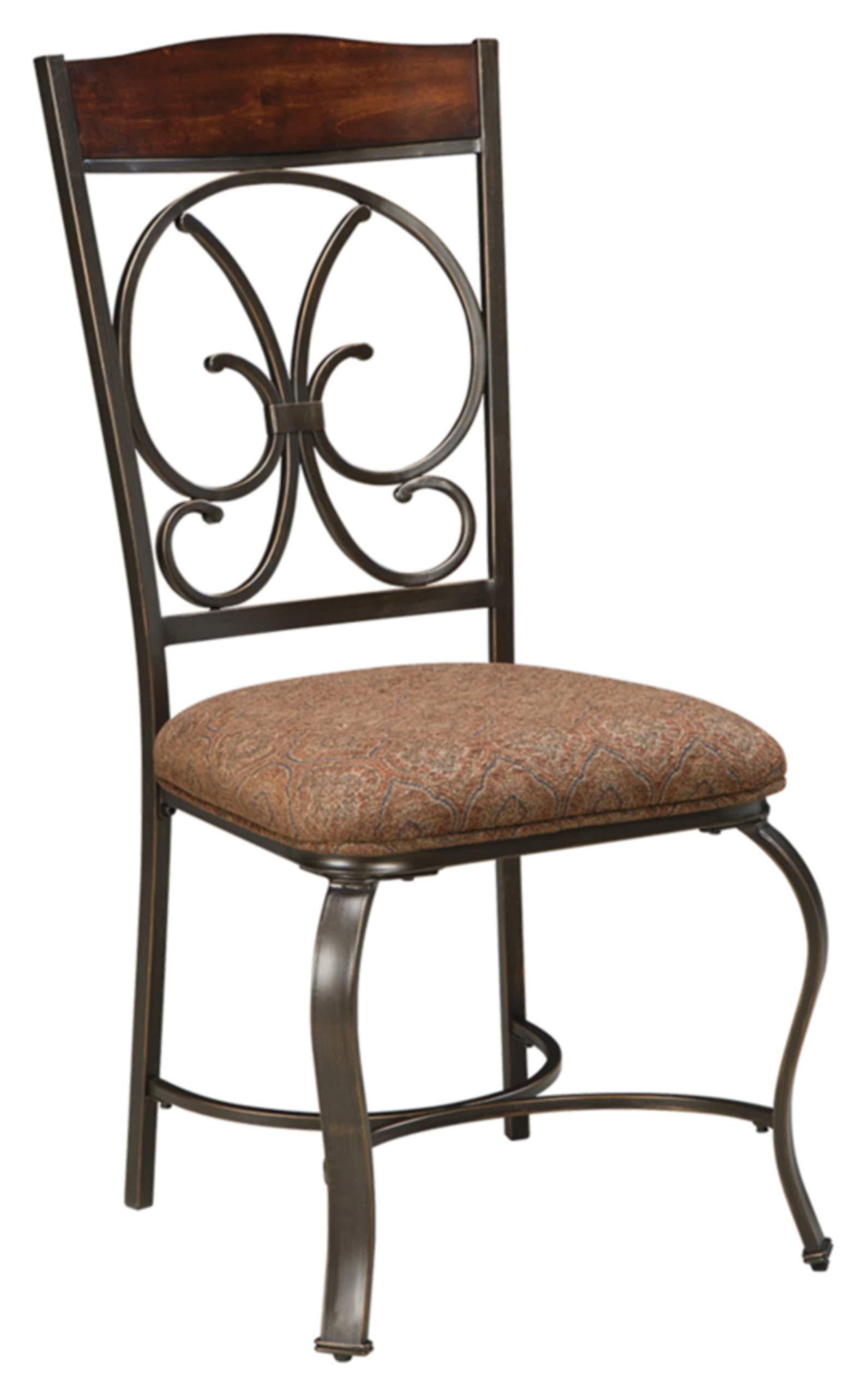 Signature Design by Ashley Glambrey Old World Dining Chair with Cushion, 4 Count,, 23.5"D x 19.75"W x 40.5"H, Brown