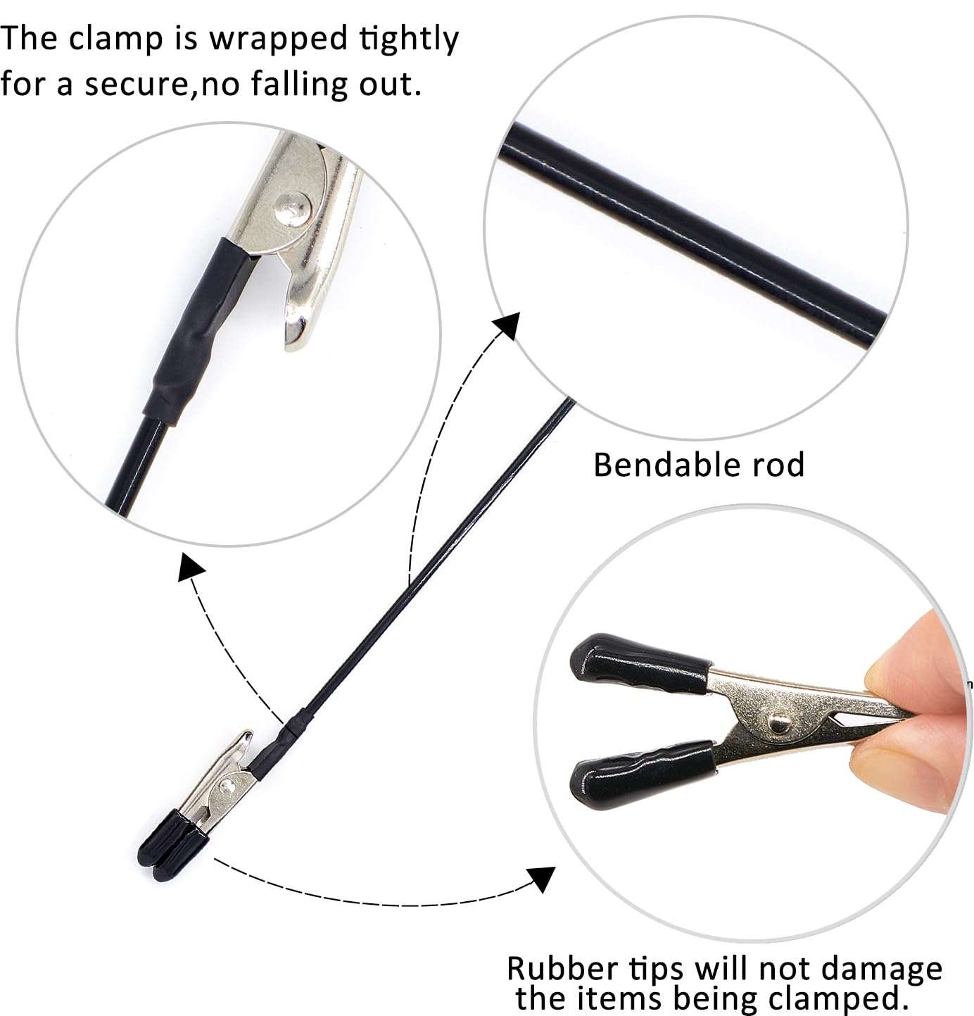 Yocoolfun Model Painting Stand Base Holder and 10PCS Bendable Alligator Clip Sticks Set with Lager Clips,Miniature Model Holder for Painting, Airbrush Hobby Tools Accessories Holder Stand