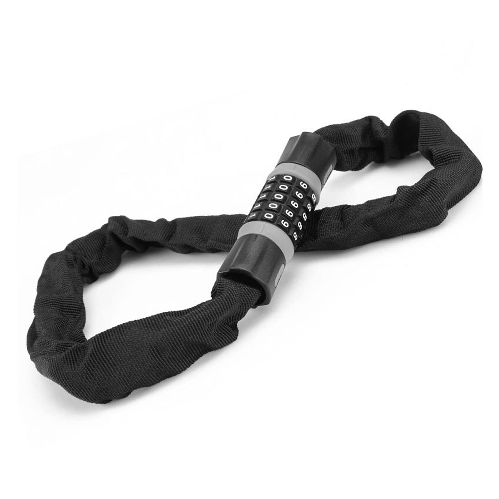 XFTD Bicycle Lock Bike Lock 5 Digit Code Cycling Bicycle Lock Chain Motorcycle Road Bike Accessories Safety Portable Lock Bicycle Convenient and Practical (Color : Black 60CM)