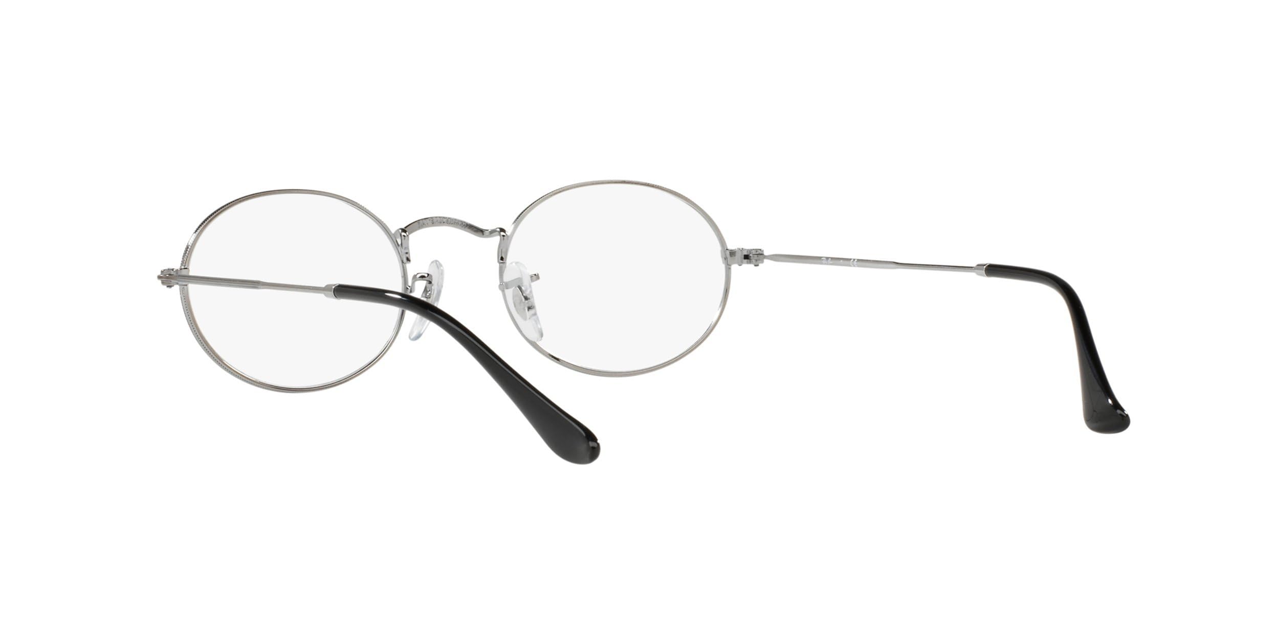 Ray-Ban RX3547V Oval Prescription Eyeglass Frames, Gunmetal/Demo Lens, 48 mm