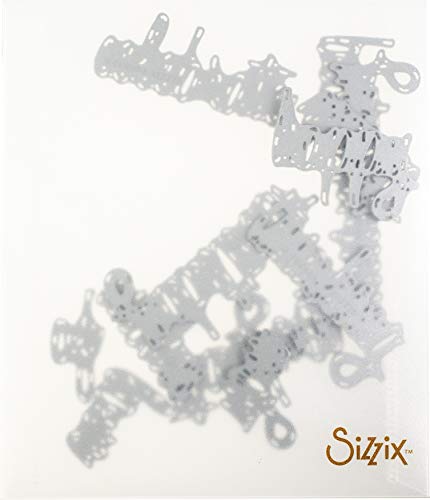 Sizzix SIZ660223 Tholtz Thinlits Die Celebration Words Scrpt Tholtz Thinlits Die , White