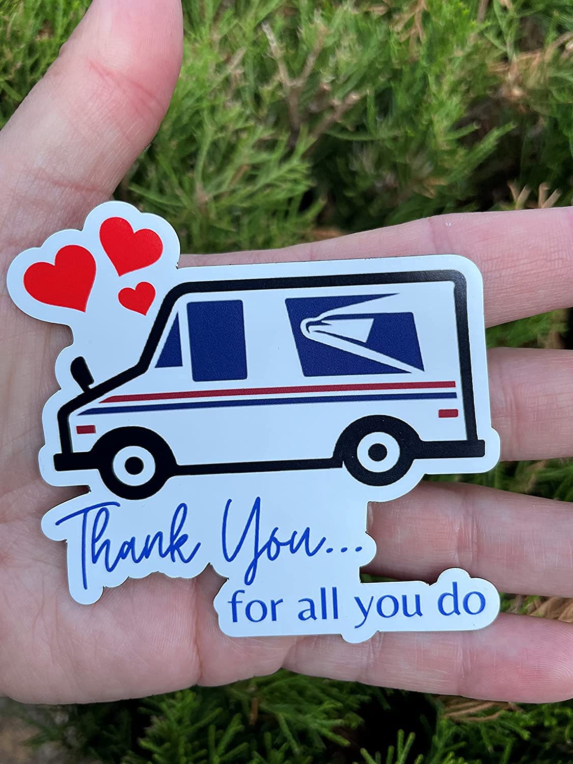 Thank You Postal Color Waterproof Vinyl MAGNET/Decal for Mailbox Sign Quality Mailman MailLady Magnetic Post Box UV Laminated Thanks Mail Truck Carrier Appreciation usps fedex