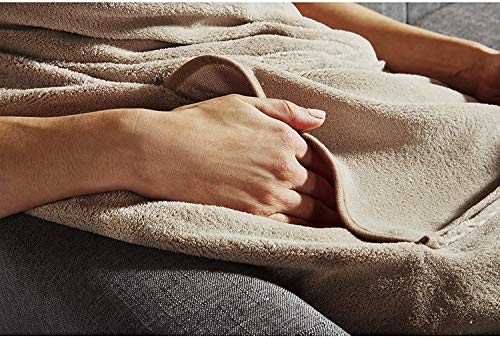 Sunbeam Electric Heated Velvet Plush Deluxe Throw XL Dual Pocket Blanket Mushroom Washable Auto Shut Off 3 Heat Settings