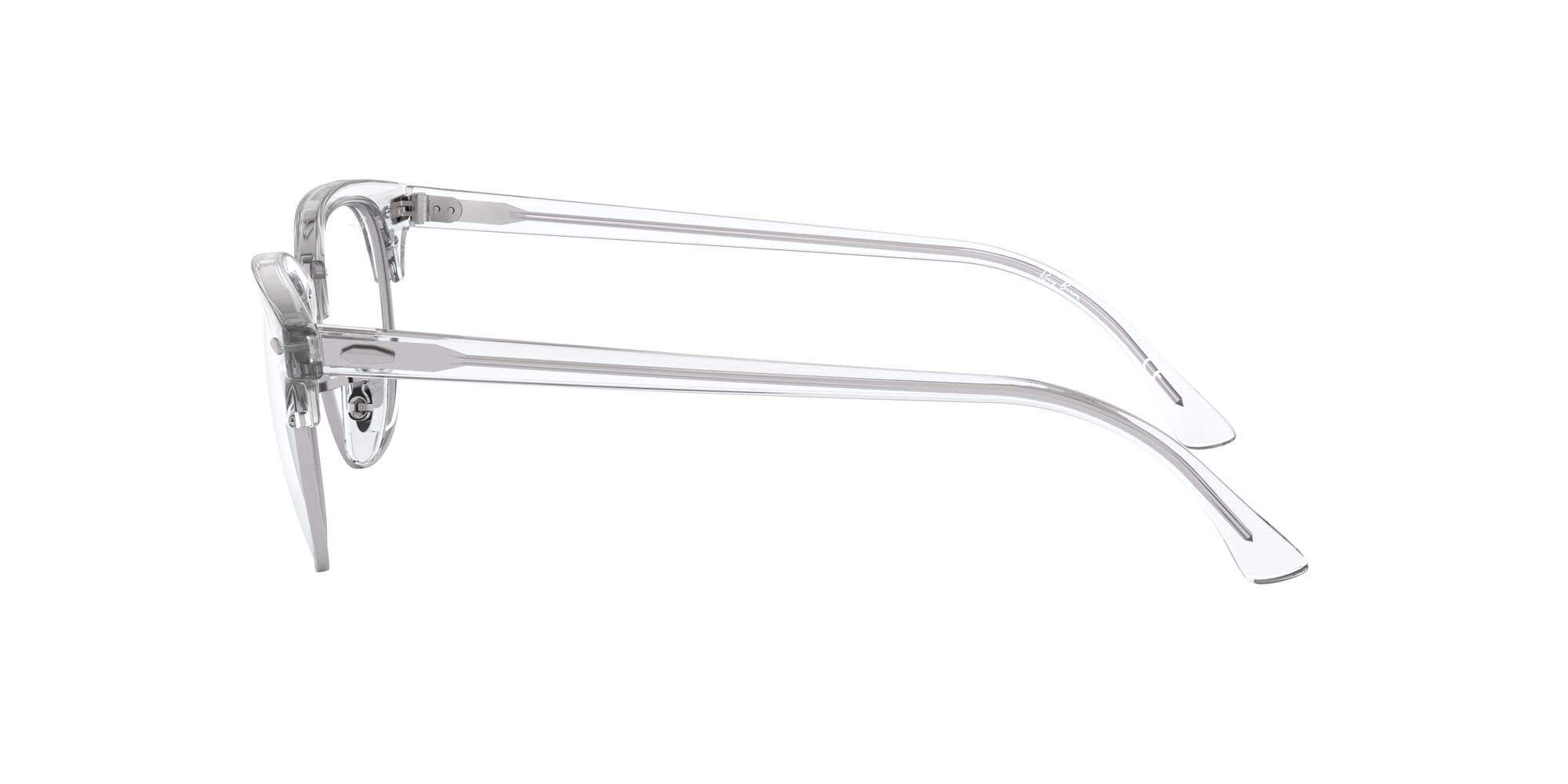 Ray-Ban RX5154 Clubmaster Square Prescription Eyeglass Frames, White Transparent/Demo Lens, 51 mm