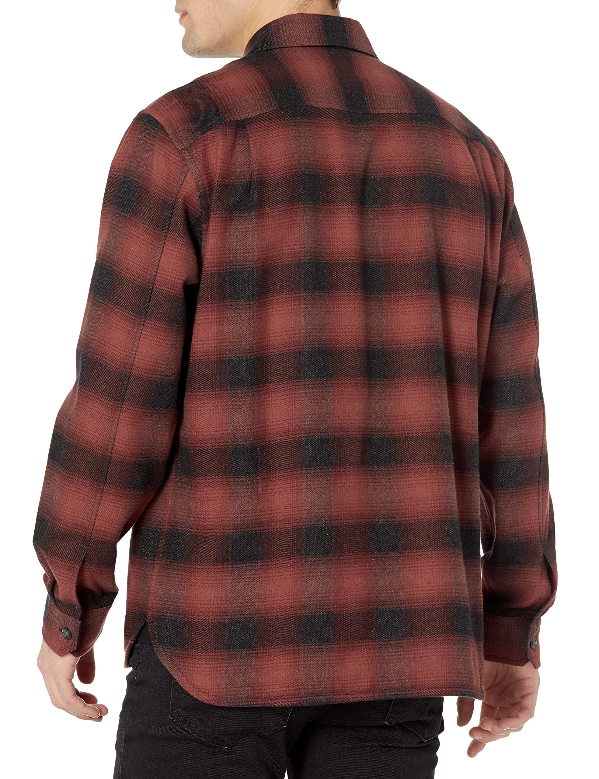Vince MENS TONAL PLAID QUARTER ZIP,REDCURRANT,MEDIUM