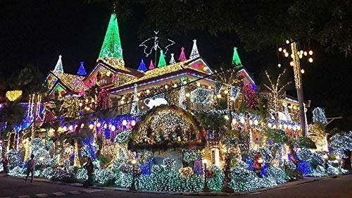 Solar String Lights 105ft 300 LED 8 Modes Solar Powered Led String Lights Waterproof Decorative String Lights for Patio, Garden, Home, St. Patrick’s Day,Wedding, Party, Valentine's Day(Green))