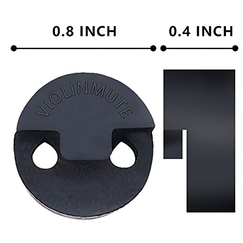 Rubber Violin Practice Mute Combo, 2 Pack Claw Style & 2 Pack Round Tourte Style Mute for Violin, Ultra Practice Silencer, Black