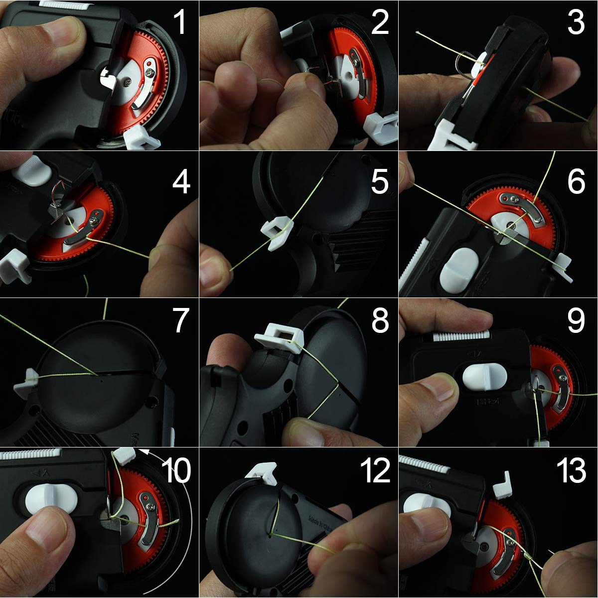 SOONHUA Handheld Fully Automatic Electric Fishing Hook Tier Fishing Hook Line Tier Machine,for Multi-Function Automatic Hook Electric Needle knotter