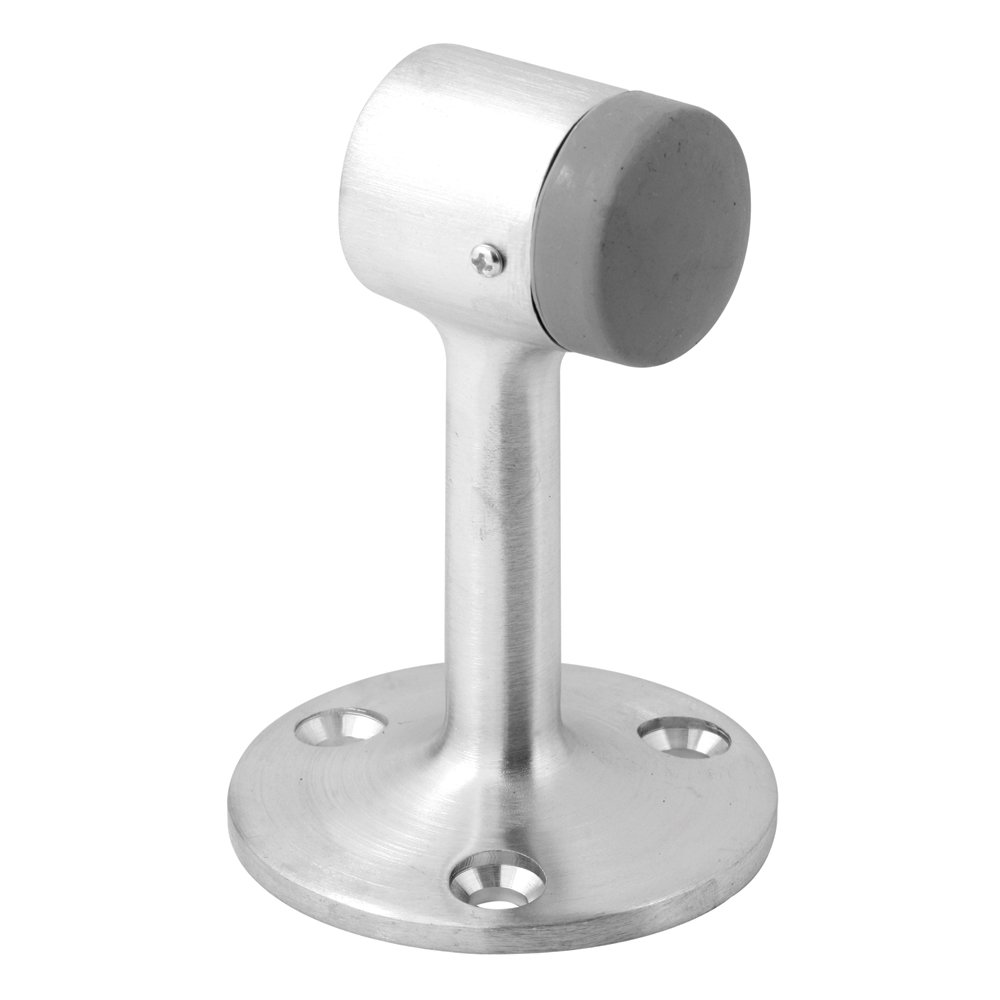 Prime-Line J 4603 Door Floor Stop with 2-1/4 In. Diameter, Brushed Chrome/Plated Brass (Single Pack)