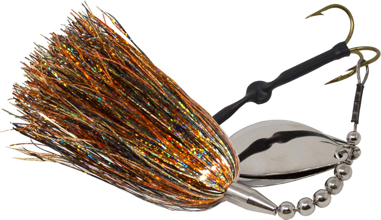 Tooth Shield Tackle [Get Bent Series] Musky Bucktail (Crawfish) Muskie Pike Double 9 Inline Spinner Musky Lures Baits Tackle