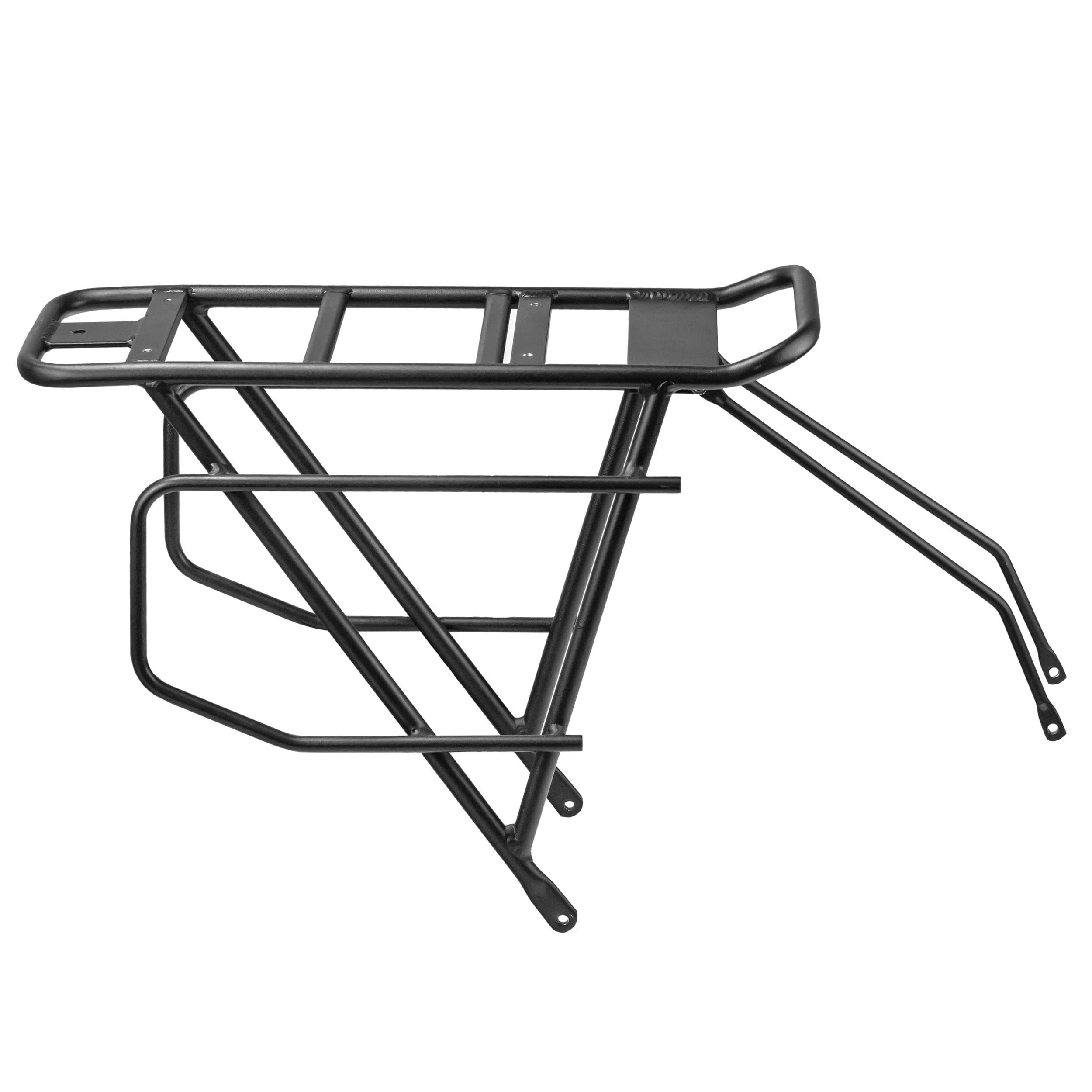 Rambo Bikes Aluminum Bike Rack - Heavy-Duty, Extra-Large Rear Bike Rack for Fat Tire Bikes - 40lbs Maximum Capacity, Lightweight 6061 Aluminum Alloy Frame - Easy to Install on Electric Bikes
