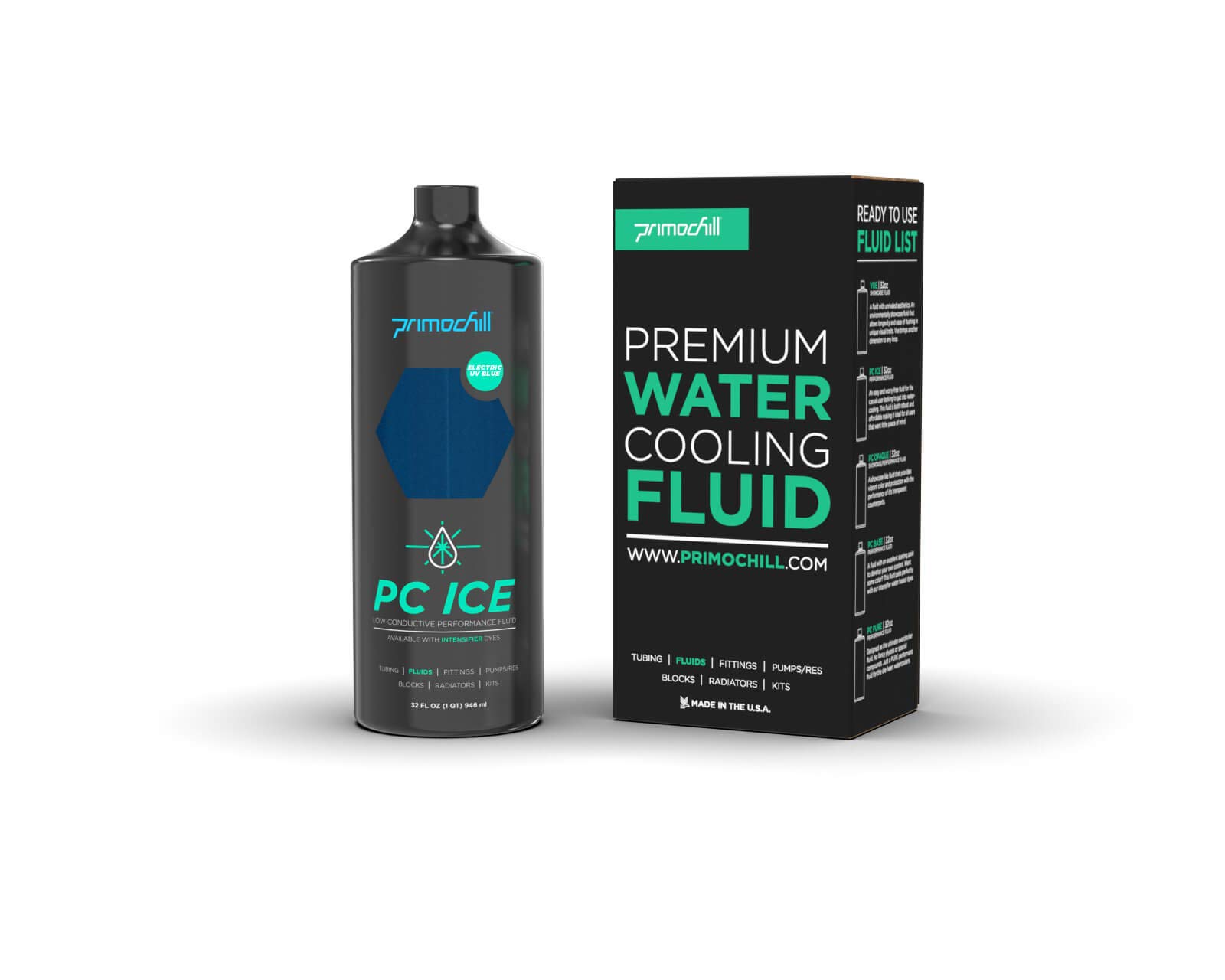 PrimoChill Ice - Low-Conductive Computer Watercooling Fluid (32 oz.) - Electric UV Blue