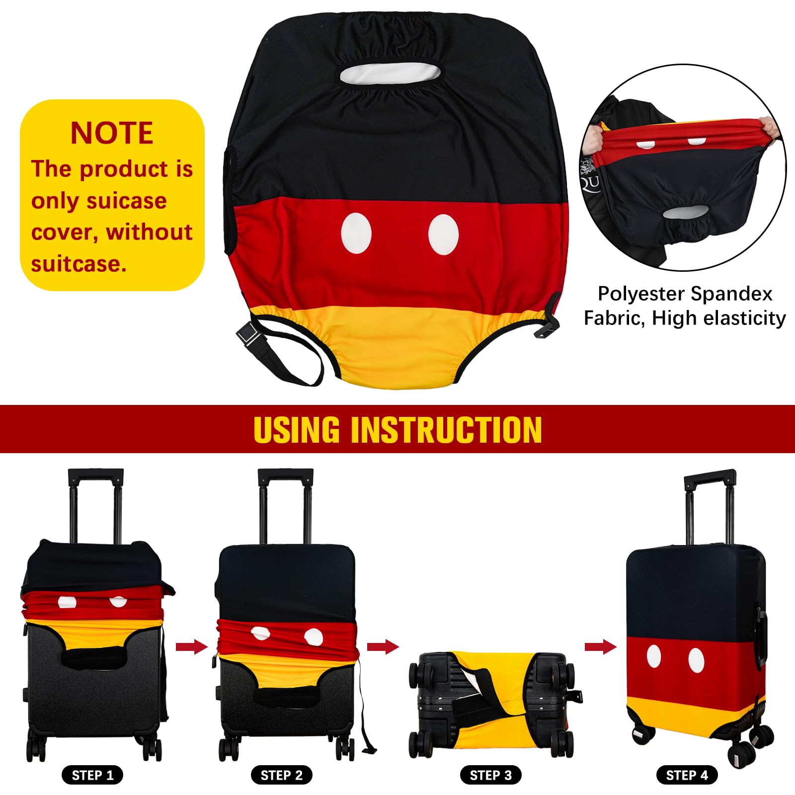 Sehxbqo Luggage Cover Protector Travel Suitcase Covers Protective Skin for Carry On Baggage Fit 18-20 Inch Luggage