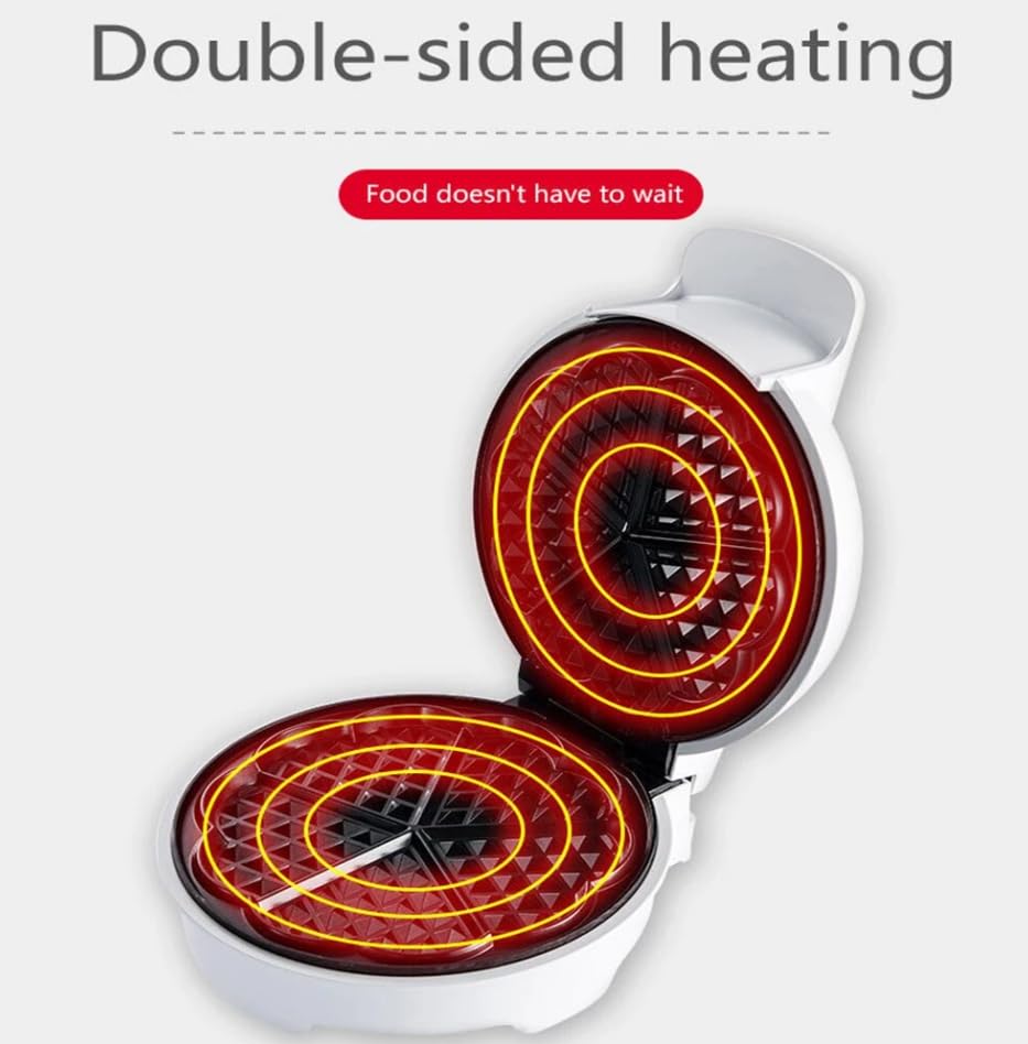 Sokany 1000W Heart Waffle Maker - 5 Belgian Waffles, Compact, easy to clean