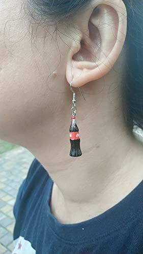 TUSHUO Fashion Creative Simulation Bottle Earrings for Minimalist Women Gift Jewelry (Red)