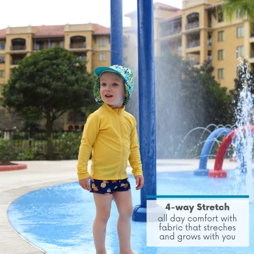 SwimZip UPF 50+ Long Sleeve Rash Guard for Boys and Girls - Baby, Toddler, Kids Yellow