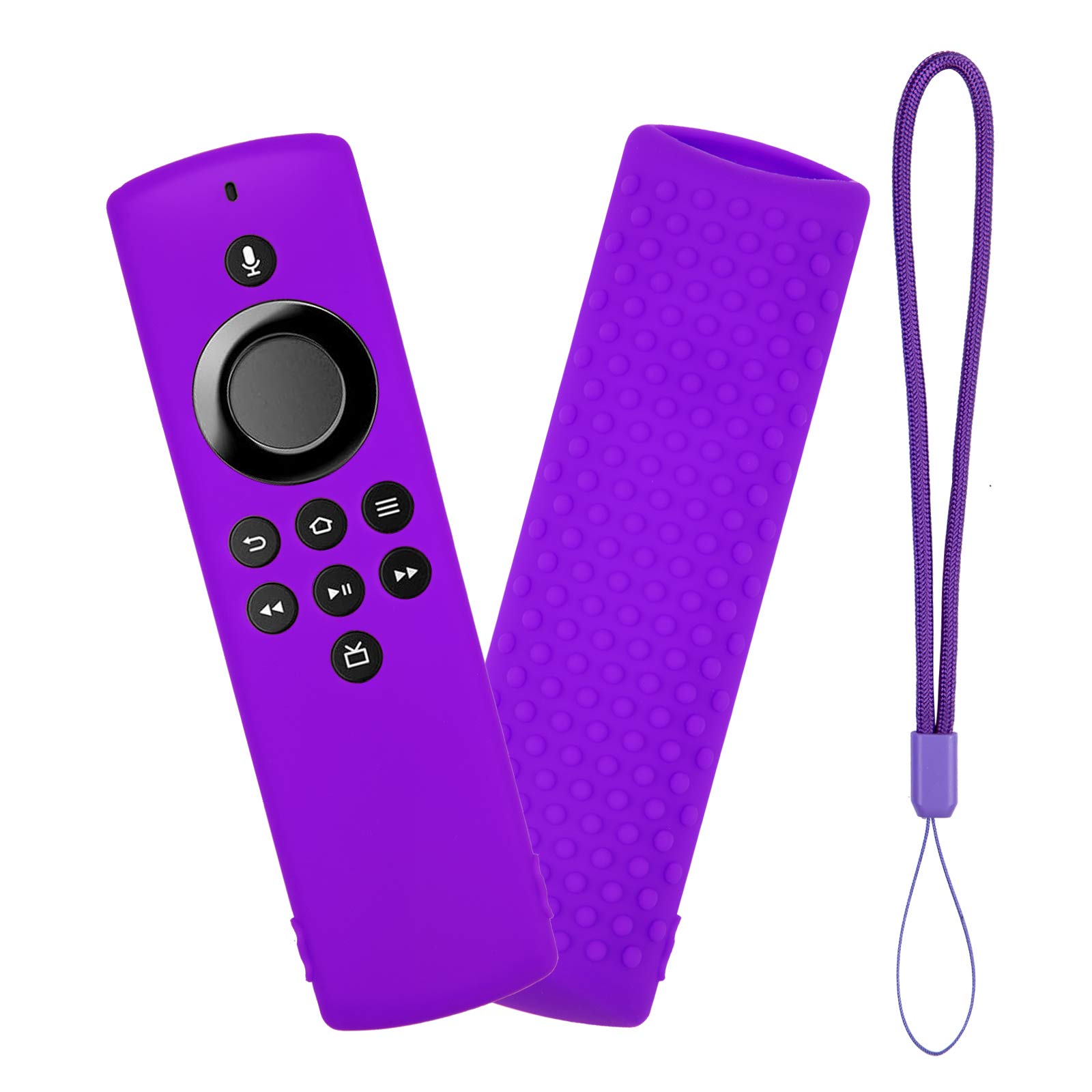 TV Stick Lite Remote Cover Purple, Silicone Protective Case with Lanyard