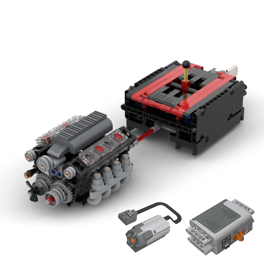 Technic Engine Model V8 Engine with Gearbox Building Blocks Set Physics Science Experiment Toy Eductional Gifts for Kids Compatible with Lego (568PCS)