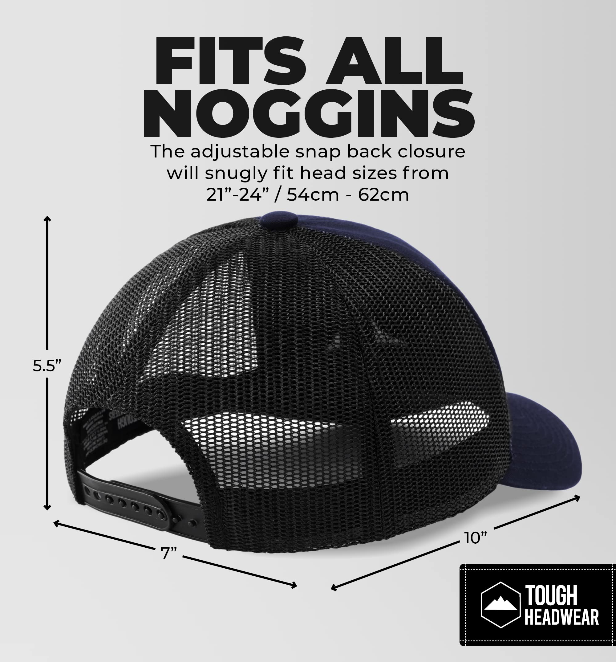 Tough Headwear Hats for Men - Trucker Hat Men - Mesh Hats for Men - Snap Back Hats for Men - Trucker Caps Embroidered & Badge