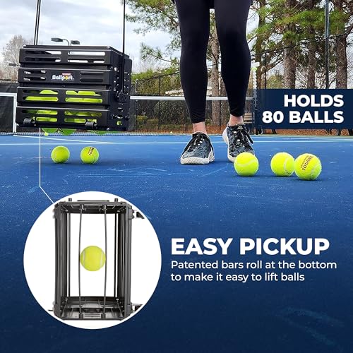 Tourna Ballport Deluxe Tennis Ball Hopper with Wheels - Black