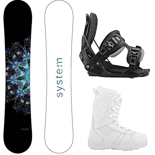 Package-System MTNW Women's Snowboard-144 cm-Flow Haylo Bindings-Siren Lux Women's Snowboard Boots-9