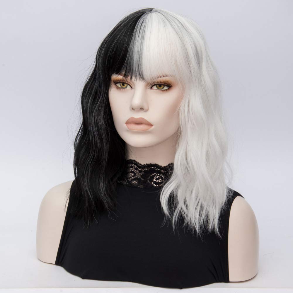 QACCF Long Grey Wig Women Long Wavy Fluffy Curly Heat Resistant Full Bang Girls Long Grey Wig (Grey)
