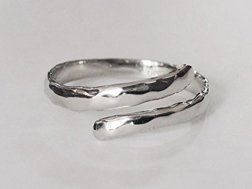 SOVATS Hammered Thumb Ring for Women 925 Sterling Silver Rhodium Plated - Simple, Stylish &Trendy Nickel Free Ring, Size 11