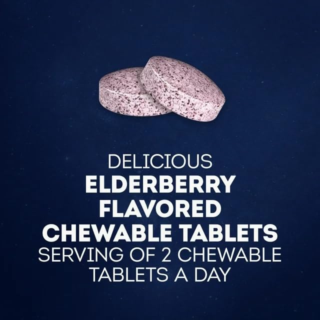 Vicks Immunity ZZZs, Elderberry, Melatonin, and Antioxidant Zinc, Immune Support, Naturally Fall Asleep, 28 Chewable Tablets (chewables, 28)