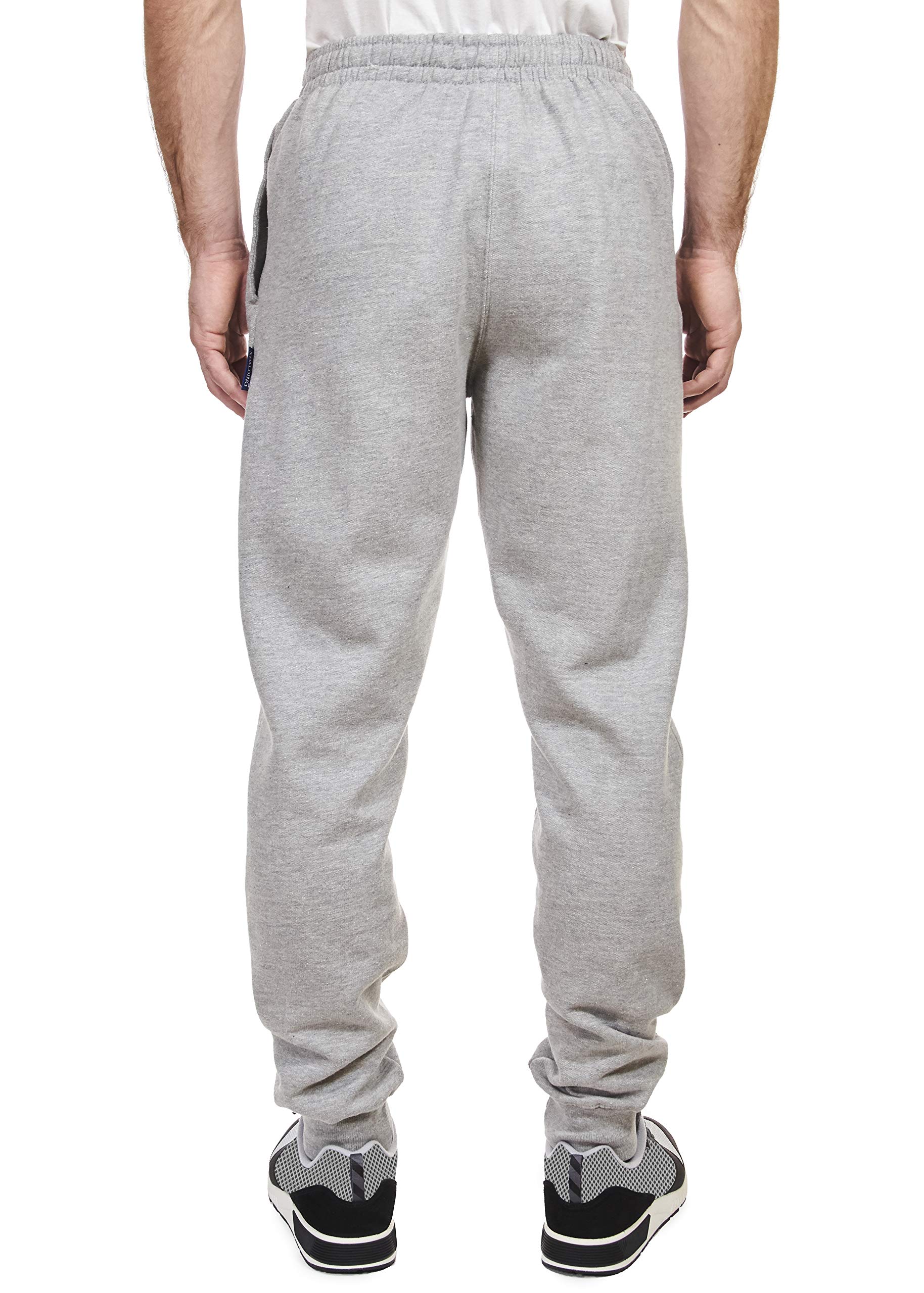 Spalding Mens Basic Fleece Athletic Workout Jogger Pants with Ribbed Cuffs Heather Grey 2XL
