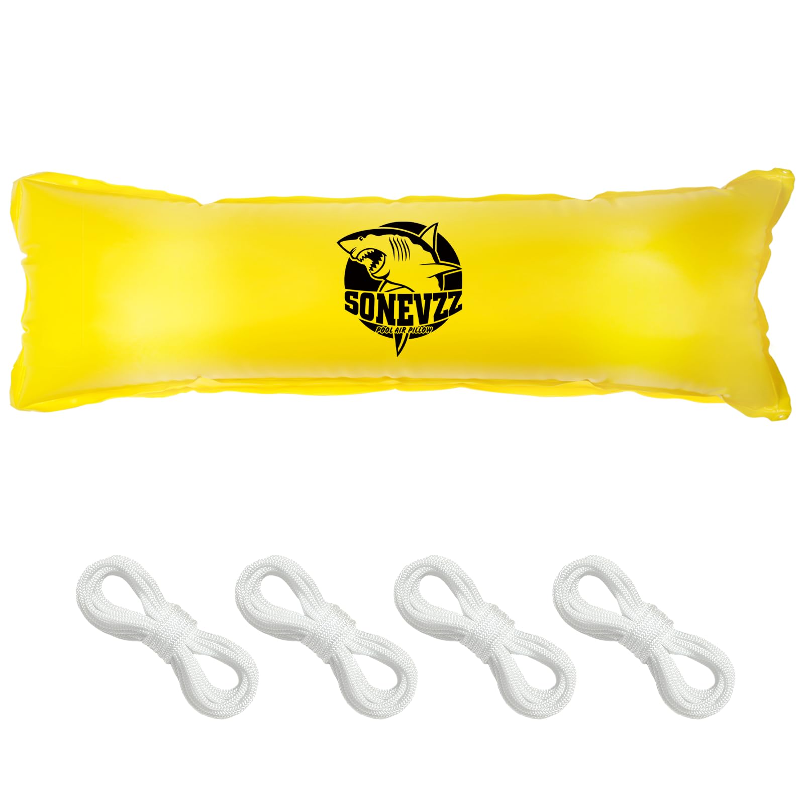 SONEVZZ 4 x 15 Ft Pool Pillow - Pool Pillows for above Ground Pools & Closing Winter Kit | Winterizing Pool Air Pillow for Covers | Heavy Duty Cold Resistant Vinyl Material, Rope Included