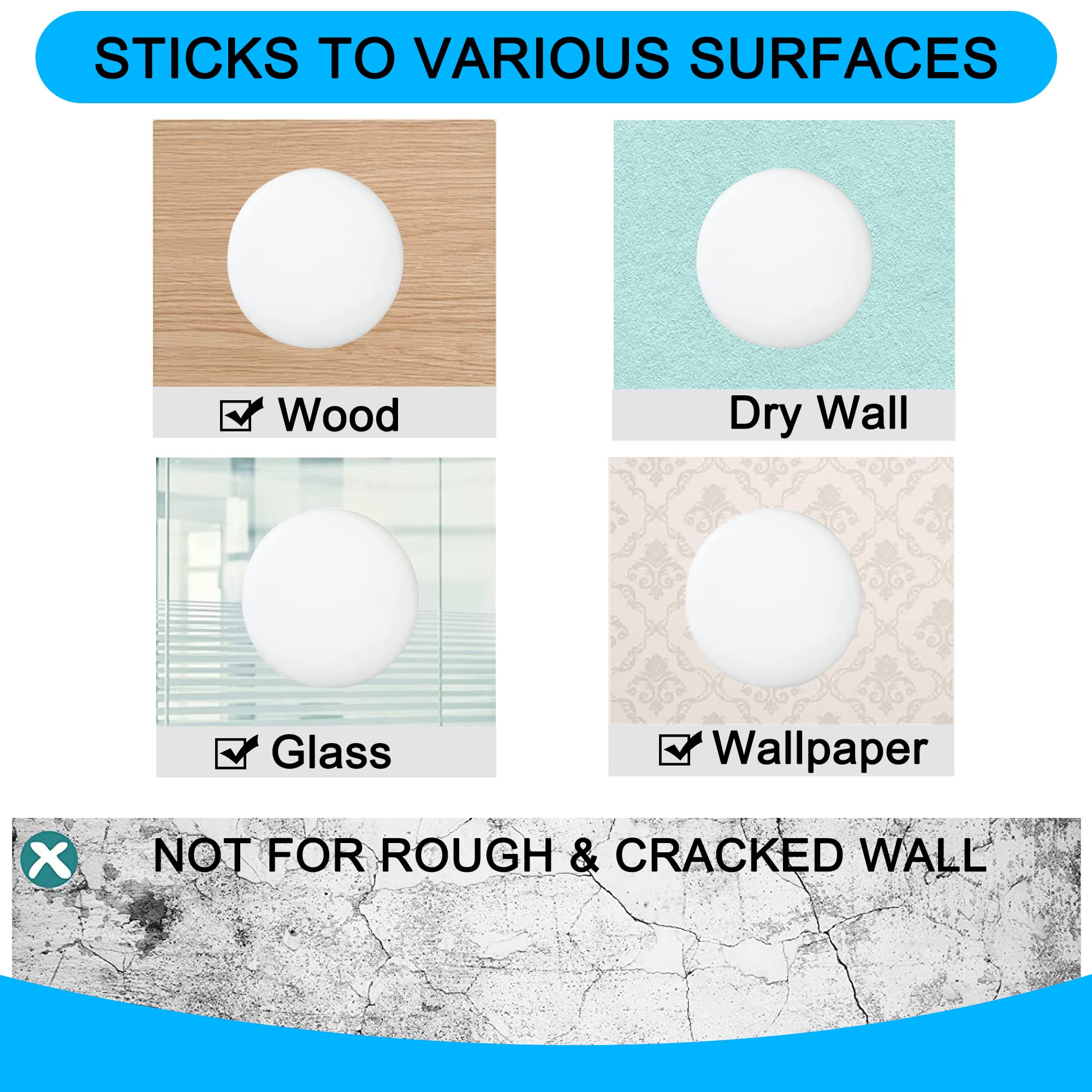 VENGABY 24PCS Door Stopper Wall Protector 1.57", Door Knob Wall Shield Self Adhesive, Rubber Wall Protectors from Door Knobs, Door Handle Bumper for Home Office, (White)