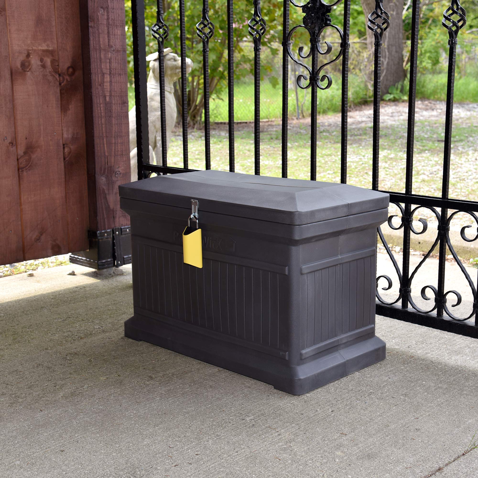 RTS Home Accents Parcelwirx Premium Horizontal Delivery Box with Hinged Lid and Smart Lock, Graphite
