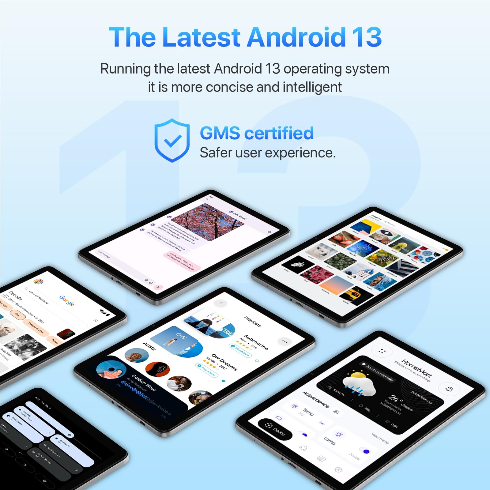 UMIDIGI G1 Tab Android 13 Tablet 2024, 8(4+4) GB+64GB 1TB Expand, Wi-Fi 6 Model, 10.1 inch Tablet with Quad-Core Processor up to 2.0 GHz, 6000mAh, Dual Camera, BT, 1280 * 800 HD IPS Touch Screen