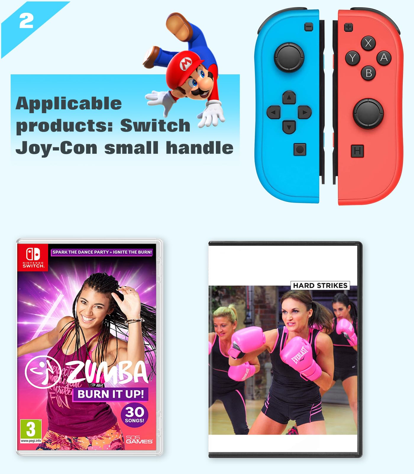 TiMOVO Wrist Bands Straps Compatible with Nintendo Switch 2024 2023 2022 2021 2020, Switch Sports, Switch Zumba Burn It Up, Cardio Boxing Series,(2 Pack) Adjustable Elastic Armband for JoyCon