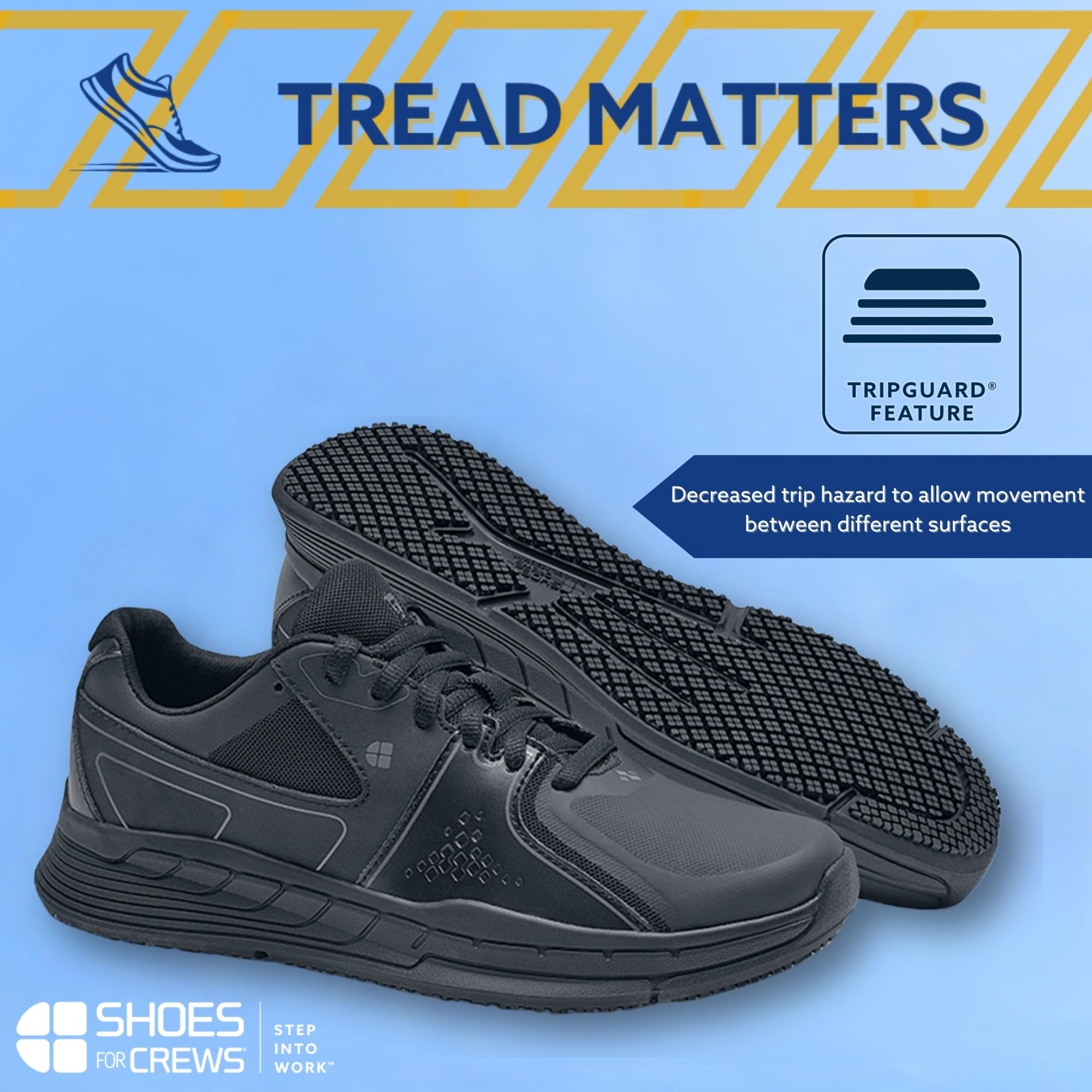 Shoes for Crews Falcon II, Women's Slip Resistant Work Shoes, Water Resistant, Black, Size 8.5