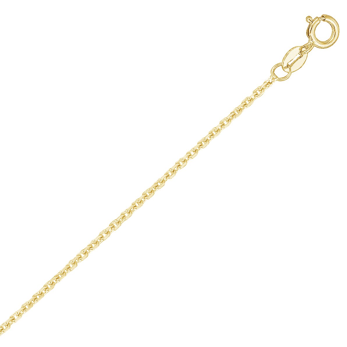 Ritastephens 14k Yellow Gold Cable Link Adjustable Chain Necklace 13" to 15" Inches