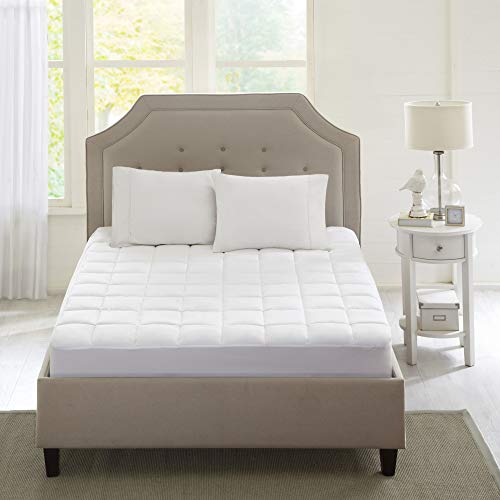 Sleep Philosophy 3M Protector Topper Moister Wicking Hypoallergenic Stain Resistant Bed Cover with Deep Pocket Mattress Pad, King, Highline White