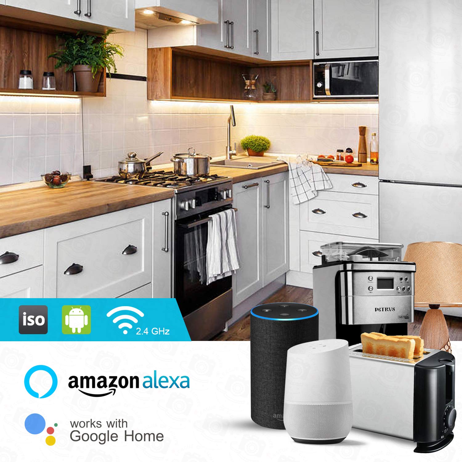Smart Plug ESICOO - Plug A Certified Compatible with Alexa, Echo & Google Home & WiFi 2.4G - Only Cloud Intelligence App (4-Pack)