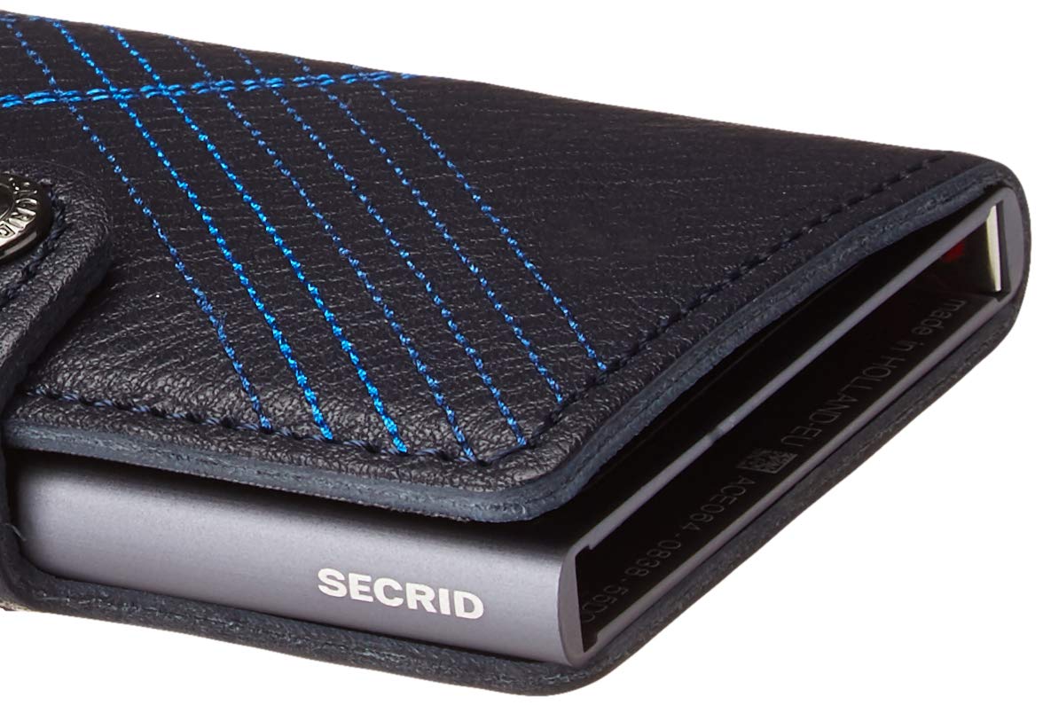 SECRID - Mini Wallet Stitch Embroidered Vegetable-Tanned leather (Magnolia Petrolio)