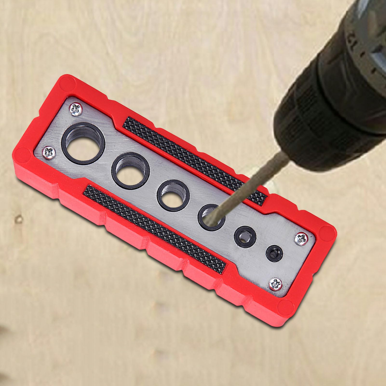 Self Centering Dowel Jig Kit, Inch Woodworking Center Doweling Drill Guide Jig for Straight Hole, Positioner Locator Tool for Woodworking and Shelf Making