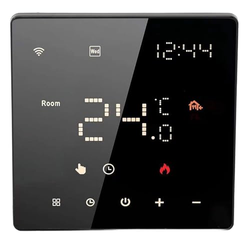 Smart Thermostat, 100-250VAC High Accuracy PC Shell 7 Day Programmable APP Control Home Temperature Controller Digital Touch Screen for Room (3A Water Floor Heating Wall Hanging