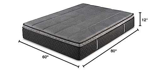Zinus 12 Inch Euro Top Pocket Spring Hybrid Mattress/Pocket Innersprings for Motion Isolation/Bed-in-a-Box, Queen