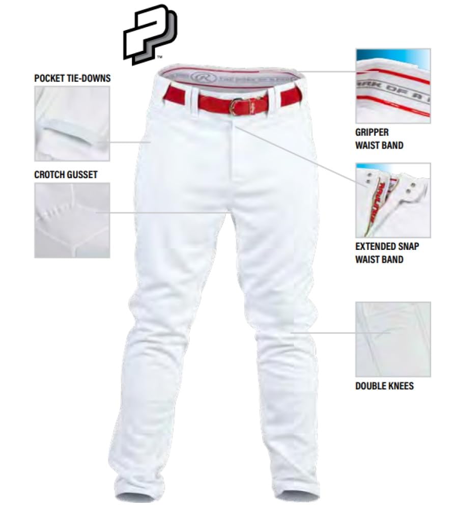 Rawlings PRO 150 Series Game/Practice Baseball Pant | Adult Medium | Grey| Relaxed Fit
